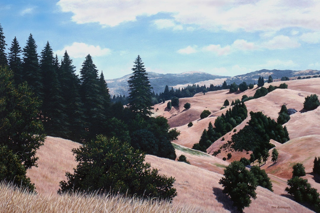 California Landscape Painting, "king Ridge", Print on Canvas, Sonoma ...