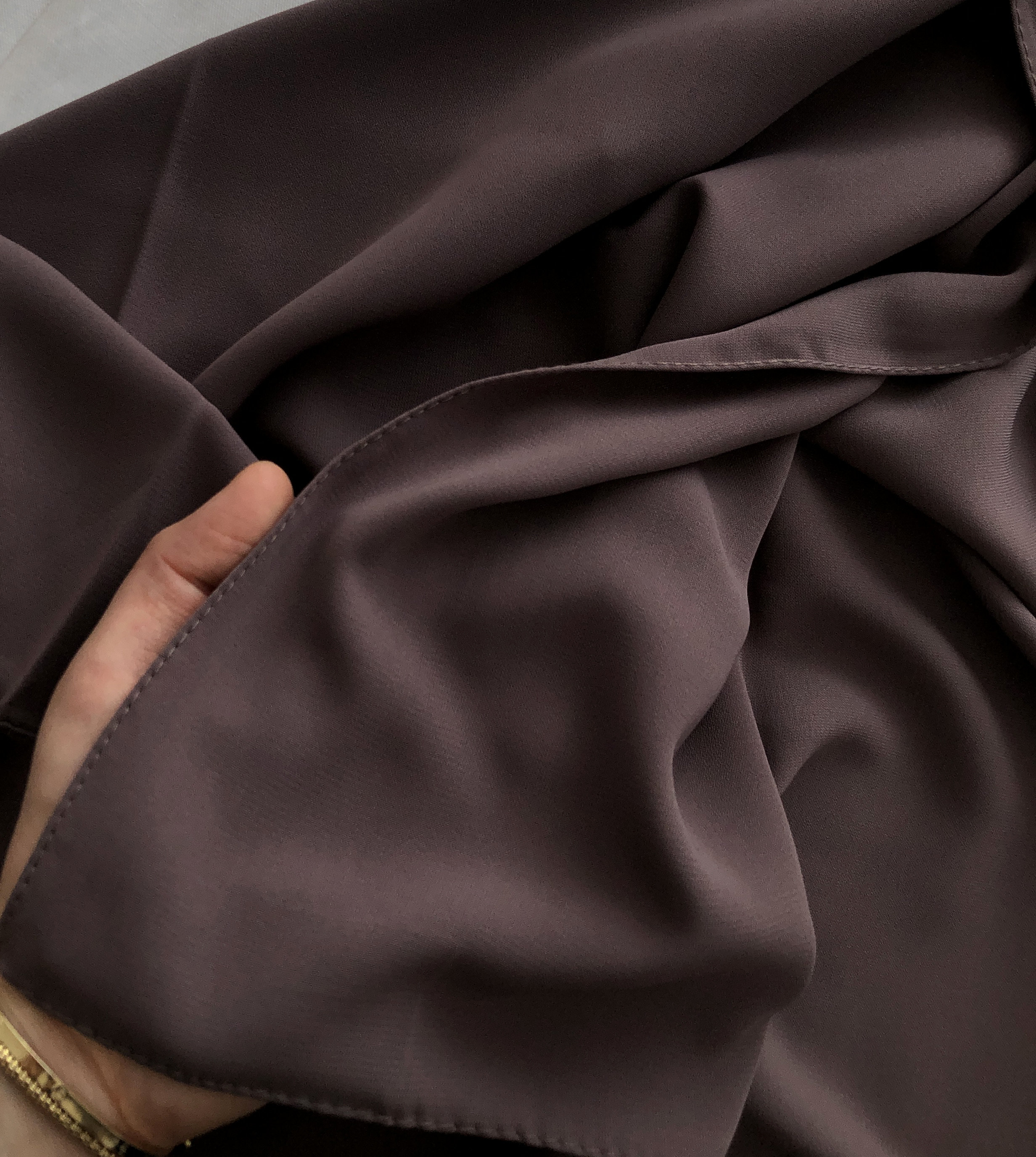 Taupe Madina Silk Premium Luxury Fabric Shawl Turkish Hijab/ | Etsy