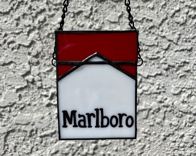 Stained Glass Marlboro Cigarettes Wall Hanging or Sun Catcher - Etsy