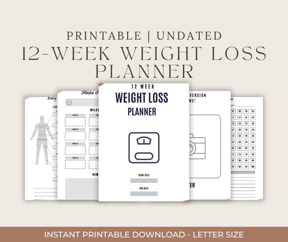 Ultimate 12-week Weight Loss Planner Fitness Journal & Meal Tracker - Etsy