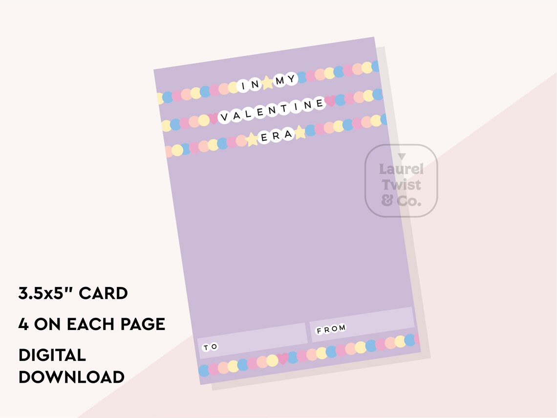 Swiftie Valentine's Day Card Printable | Friendship Bracelet ...