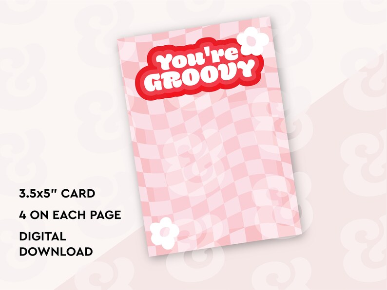 You're Groovy Cookie Card | Valentine's Day Cookie Printable | 3.5x5 ...