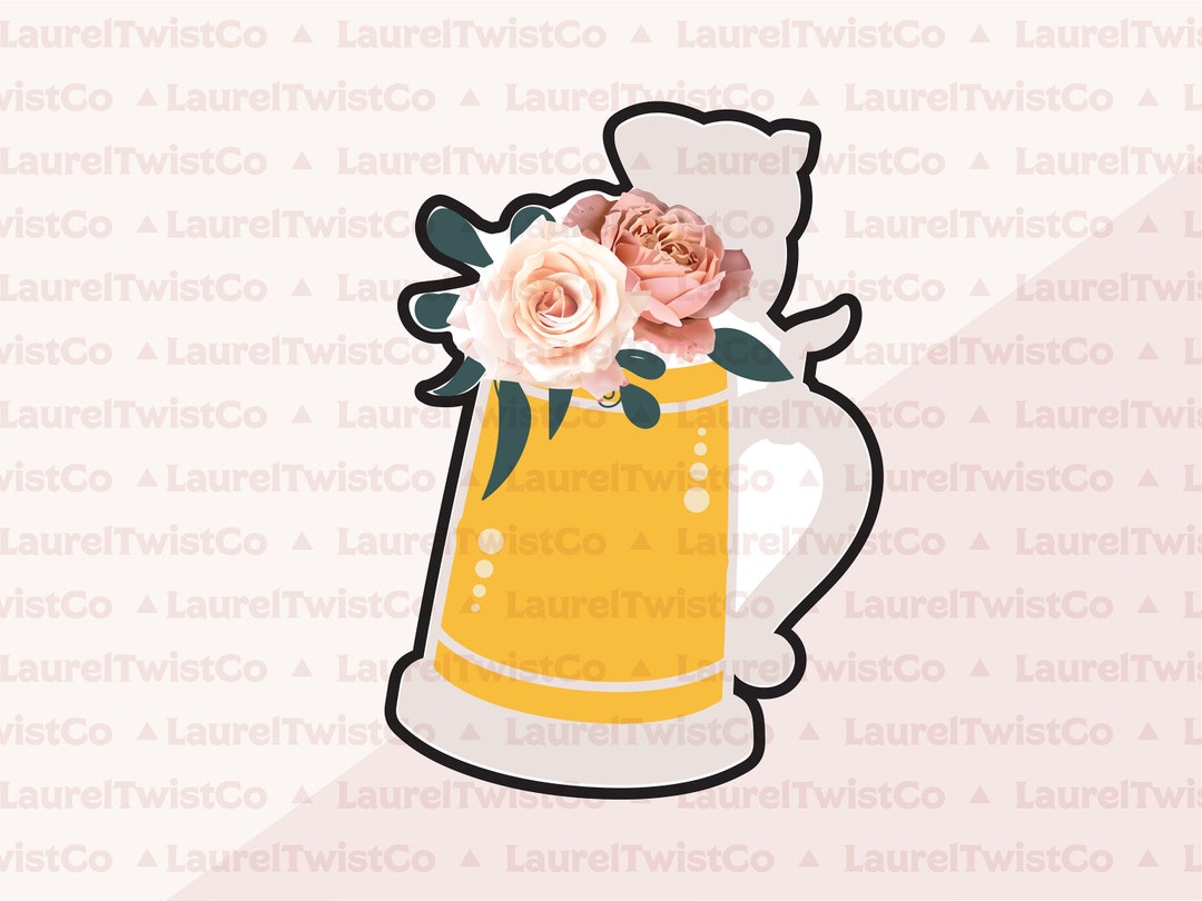 Floral Beer Stein Cookie Cutter STL File - Instant Download | Digital ...