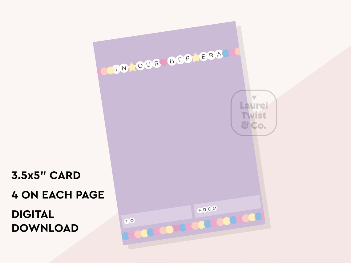 Swiftie Valentine's Day Card Printable Friendship Bracelet Valentine's ...