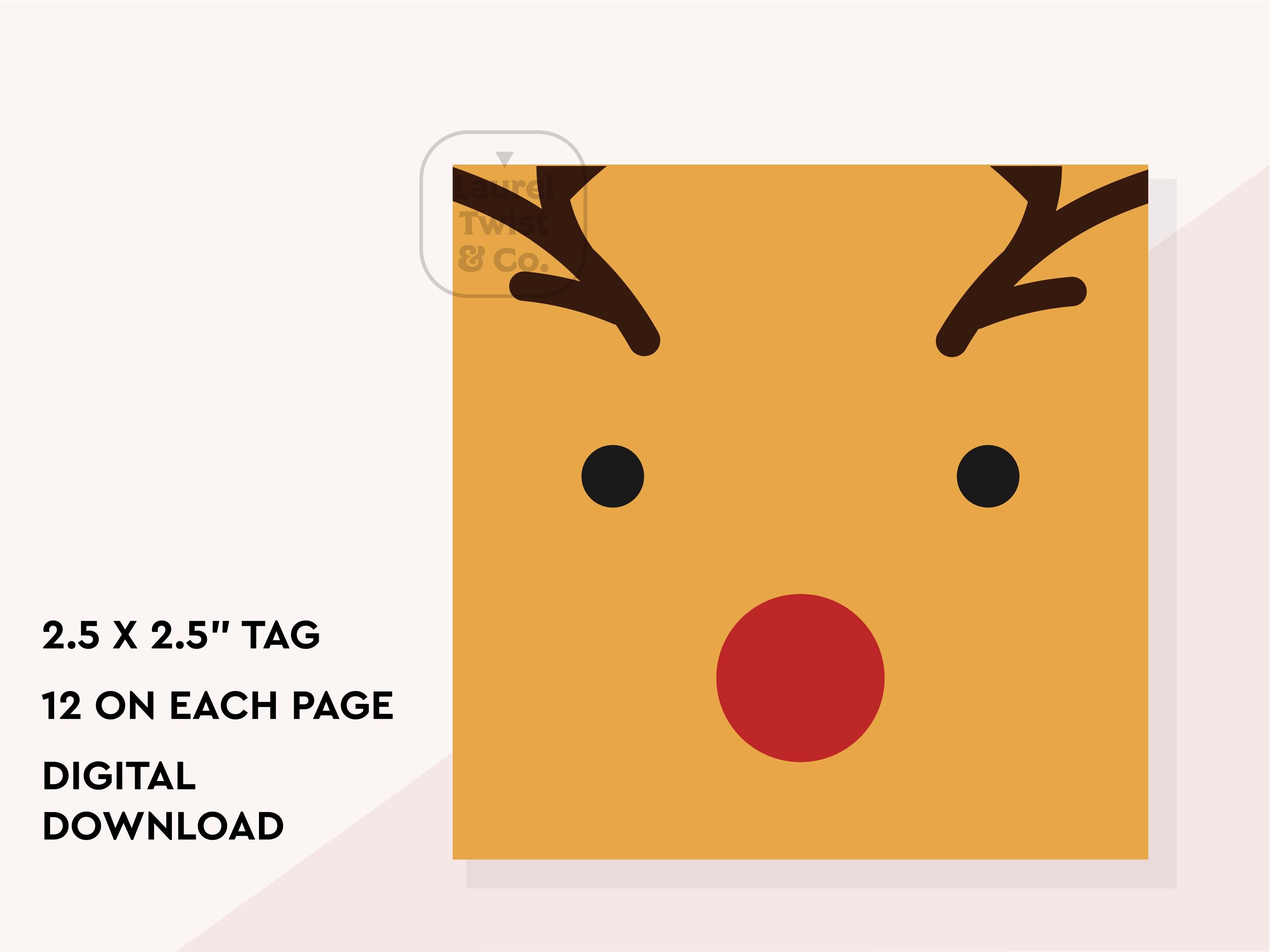Printable Cookie Tag | Rudolph | Holiday Cookie Tag | Christmas Tag ...