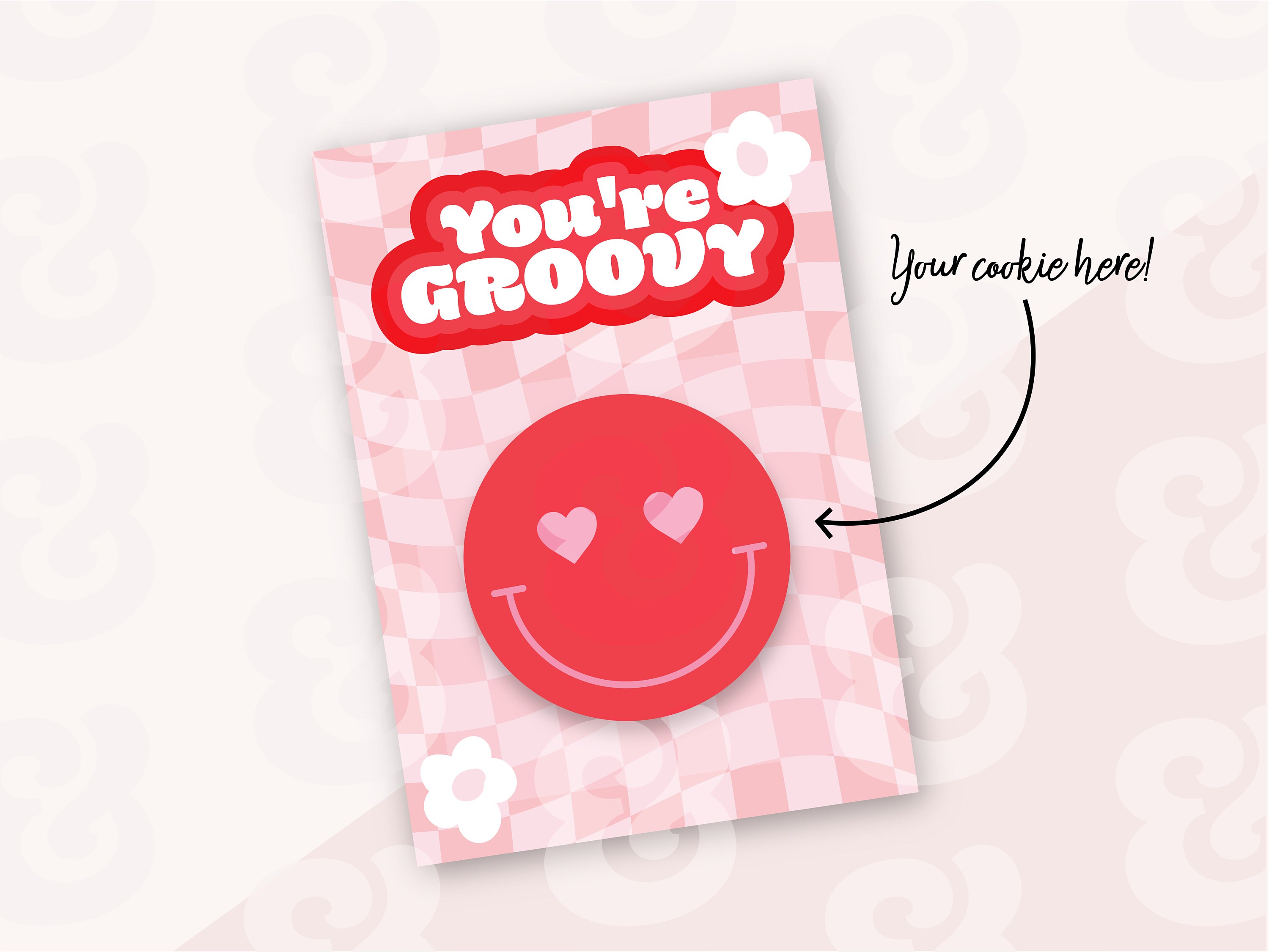 You're Groovy Cookie Card | Valentine's Day Cookie Printable | 3.5x5 ...