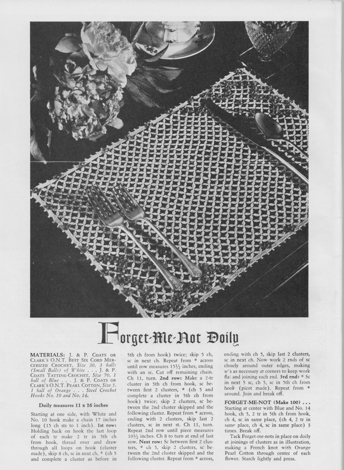 Forget-me-not Vintage Doily Pattern - Etsy