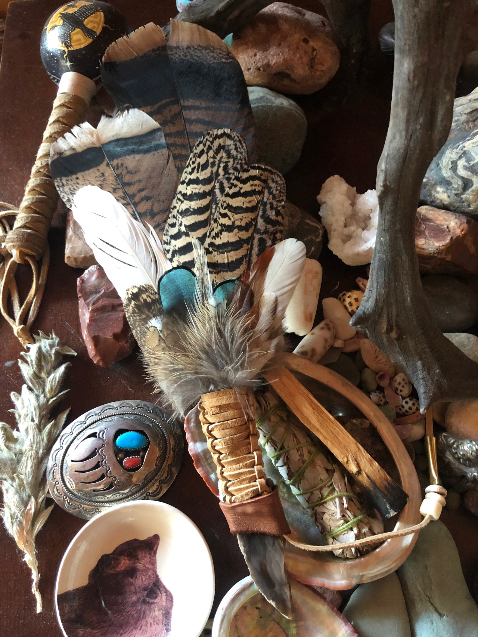 Lioness Spirit Smudge Fan Shaman Feather Wands Spirit | Etsy