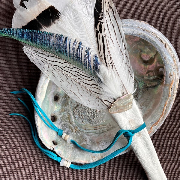 Shaman Smudging Feather Wand - Etsy
