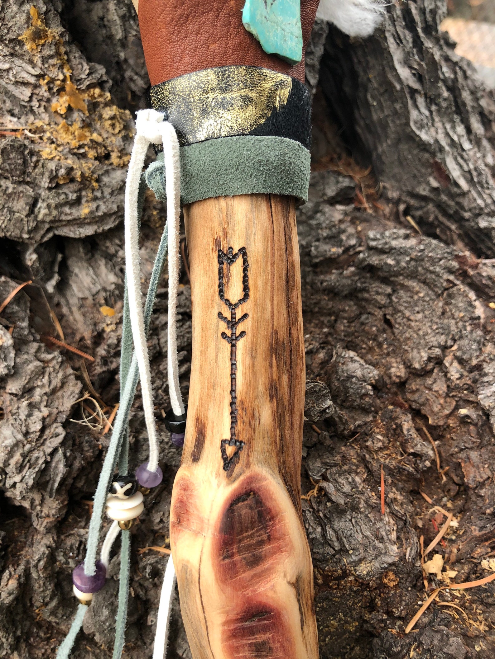 Ceremony Feather Staff Custom Smudging Fan Shaman Spirit - Etsy