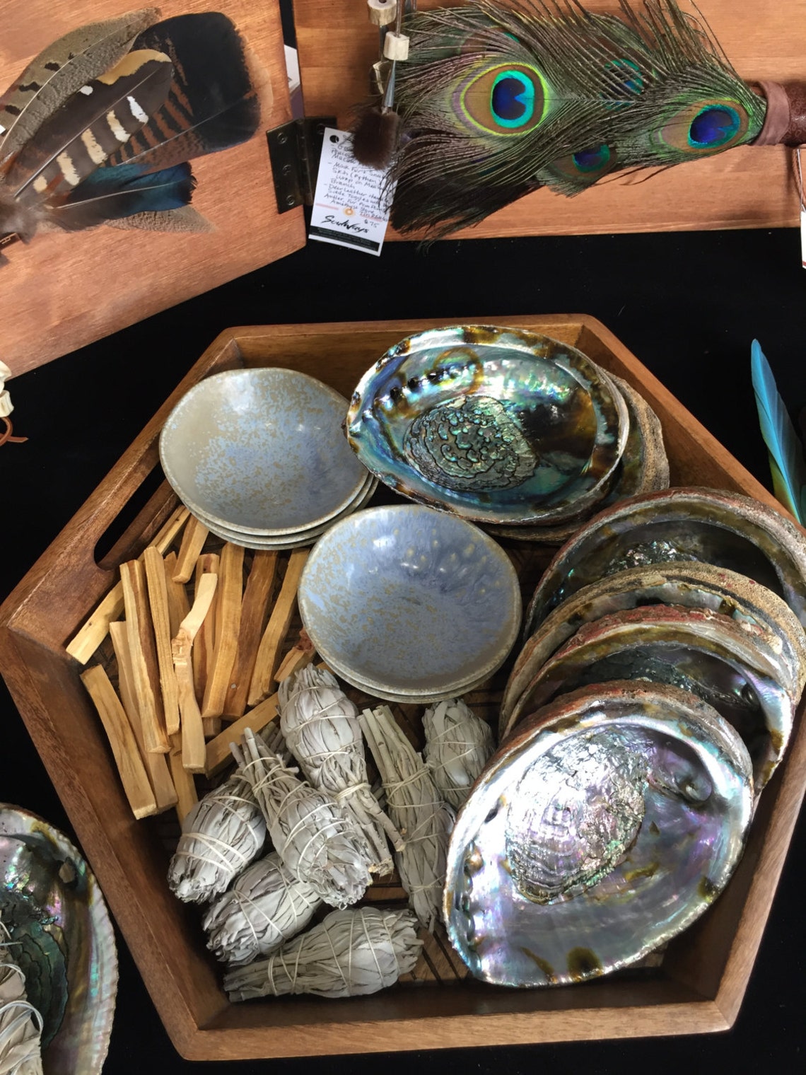 Energy Cleansing Kit Abalone Shell Ceramic Bowl Sage - Etsy