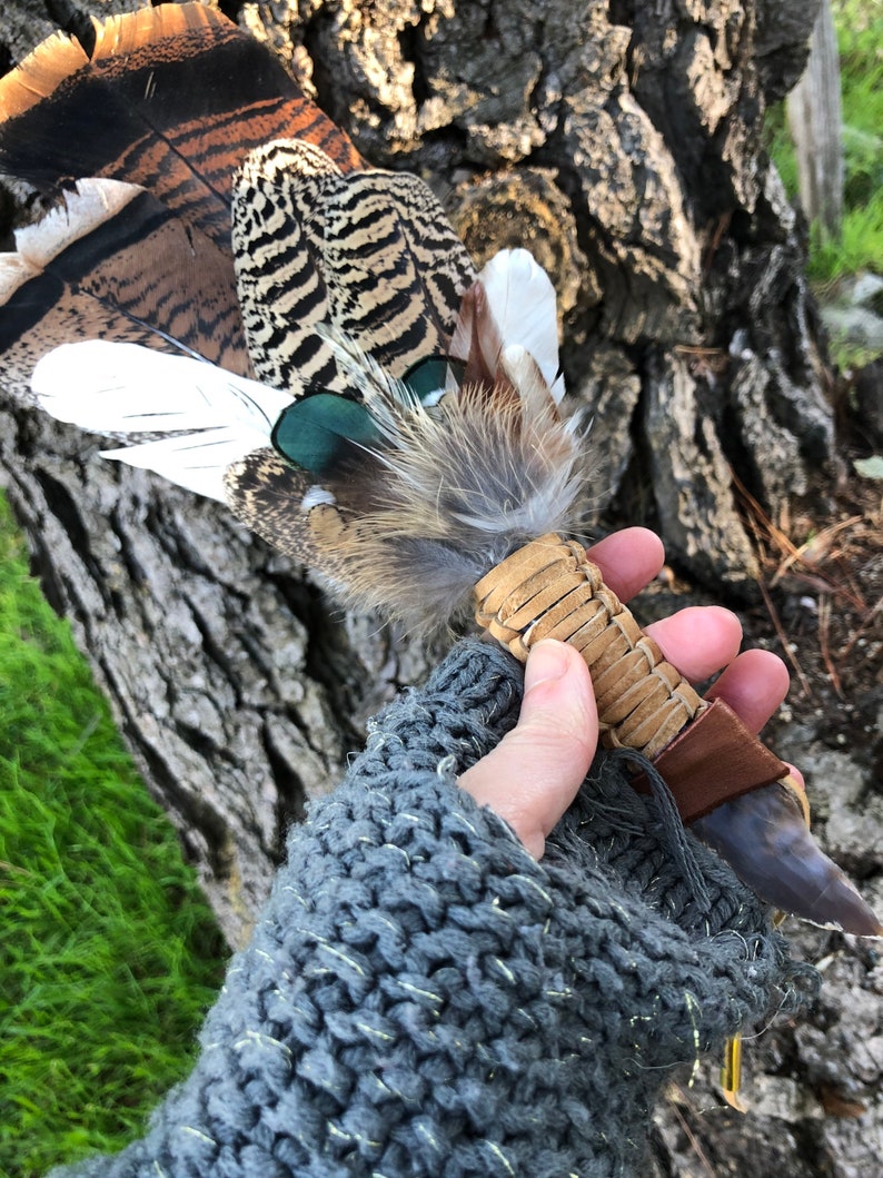 Lioness Spirit Smudge Fan Shaman Feather Wands Spirit | Etsy