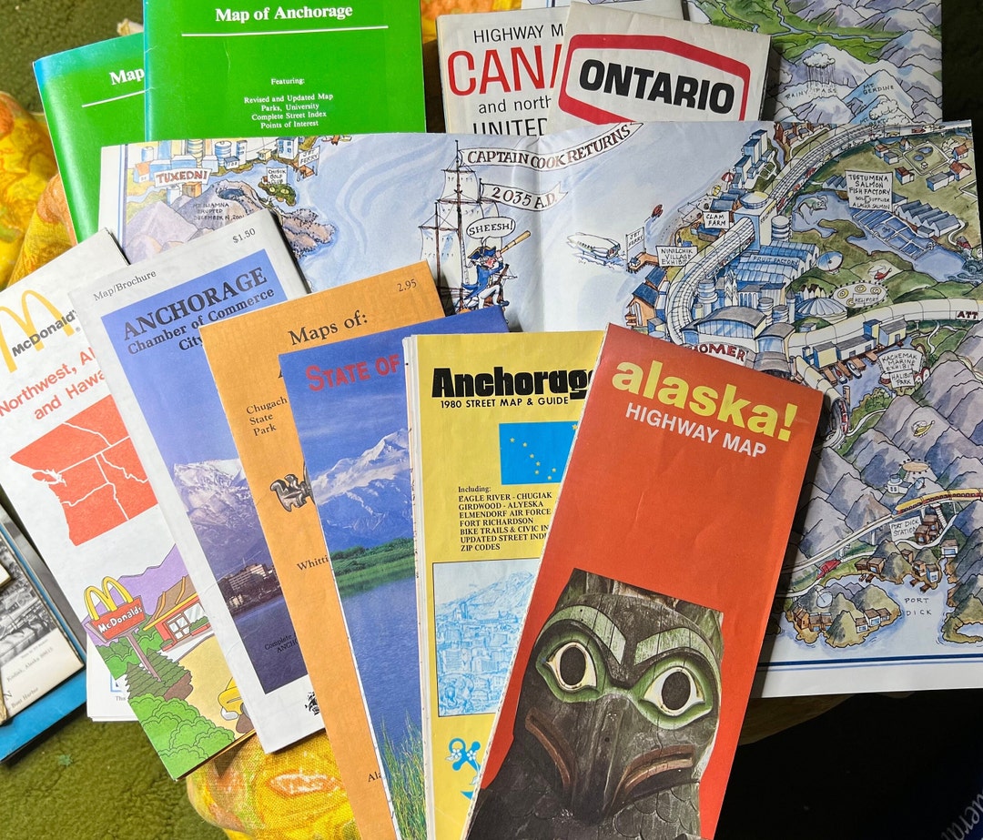 38 Piece Ephemera Lot of Vintage Road Maps 60s, 70s, 80s Includes ...
