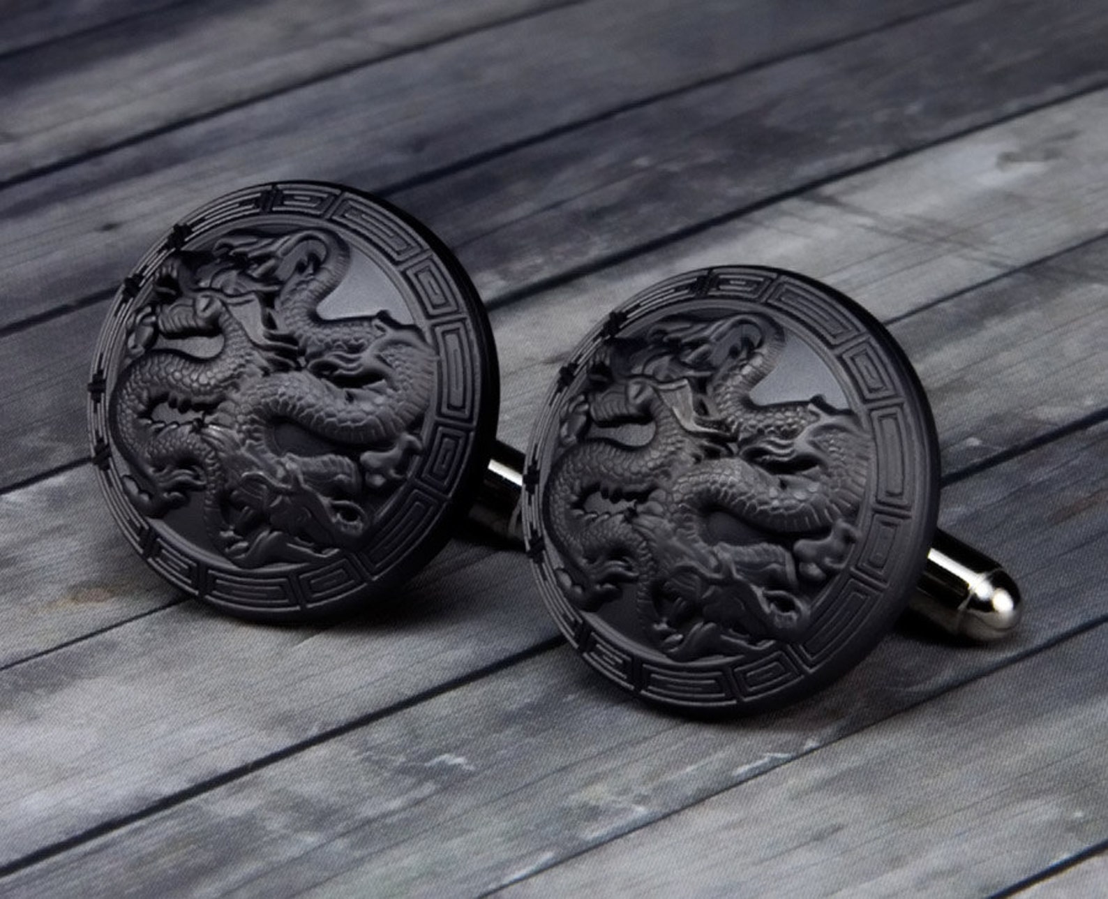 Double Dragon Cufflinks Double Dragon Cuff Links Mens | Etsy