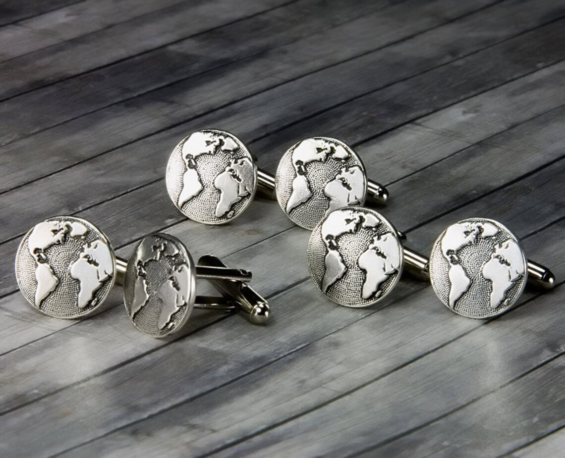 Globe Cufflinks Globe Cuff Links World Cufflinks Mens - Etsy