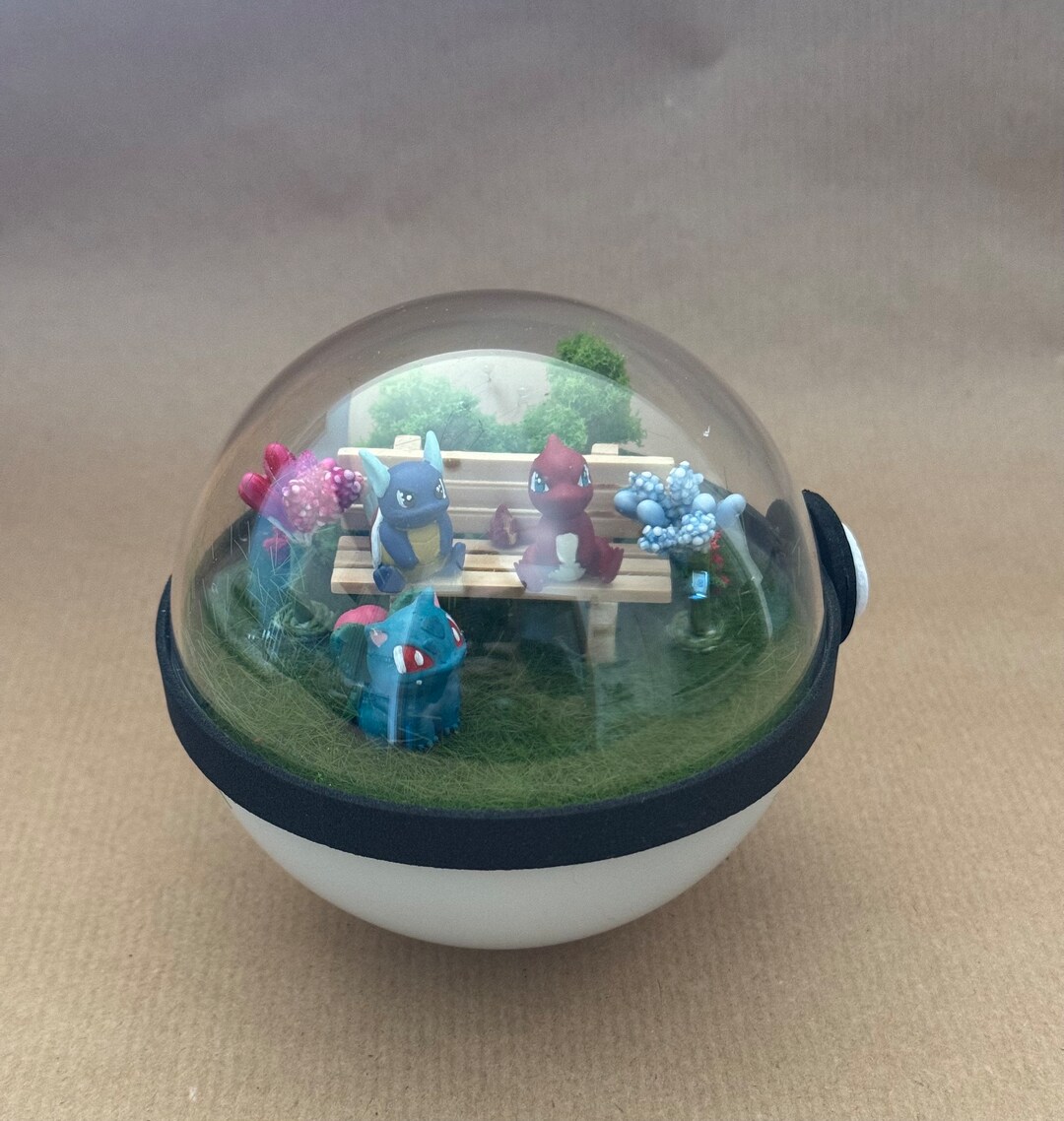 Pokemon Mini Diorama Pokeball Ivysaur Wartortle and Charmeleon Figures ...