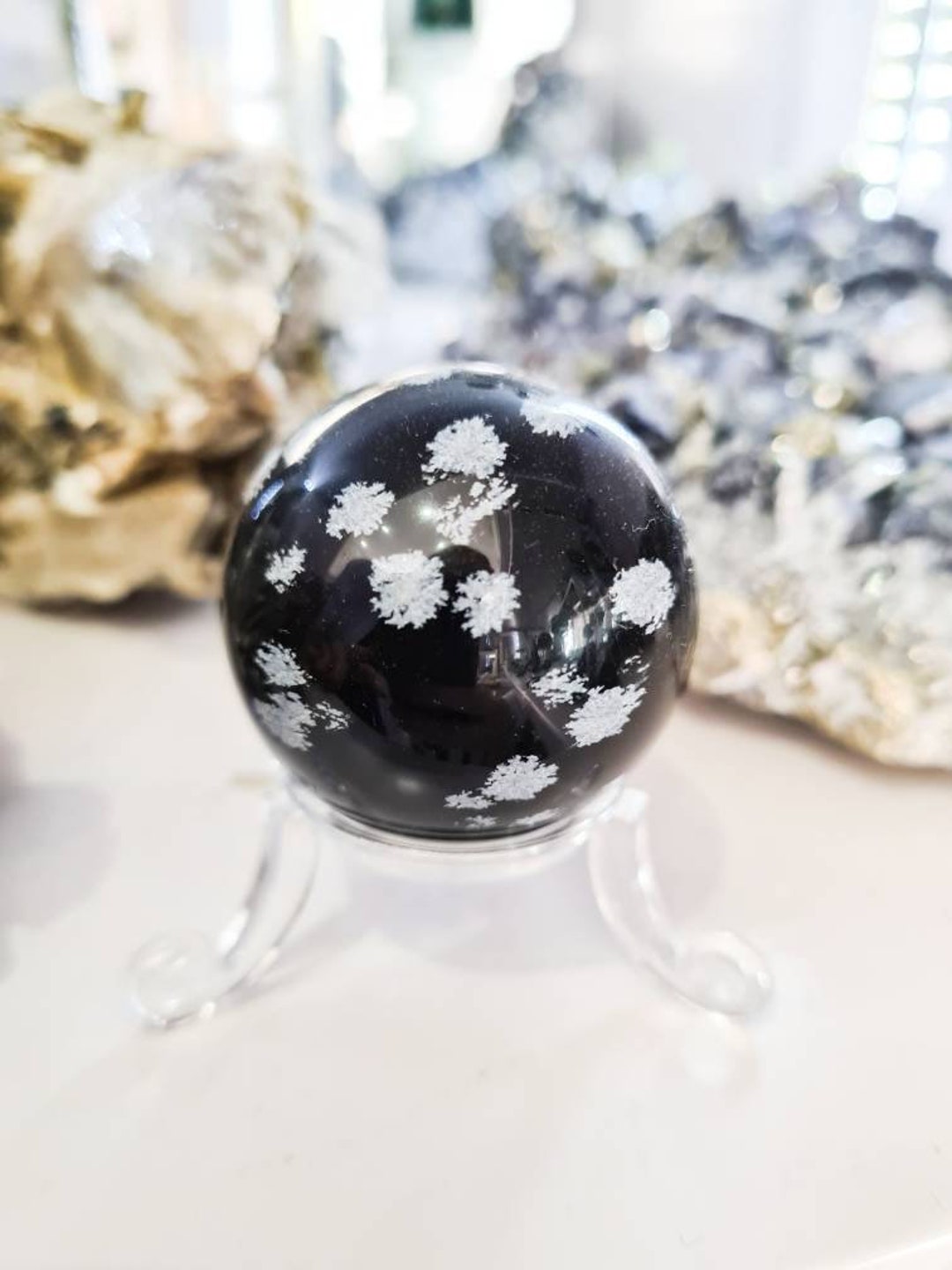 Snowflake Obsidian Sphere - Etsy