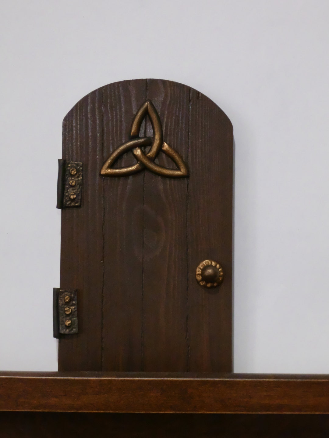 Wood Fairy Door With Triquetra Design, Celtic Fairydoor, Fae ...