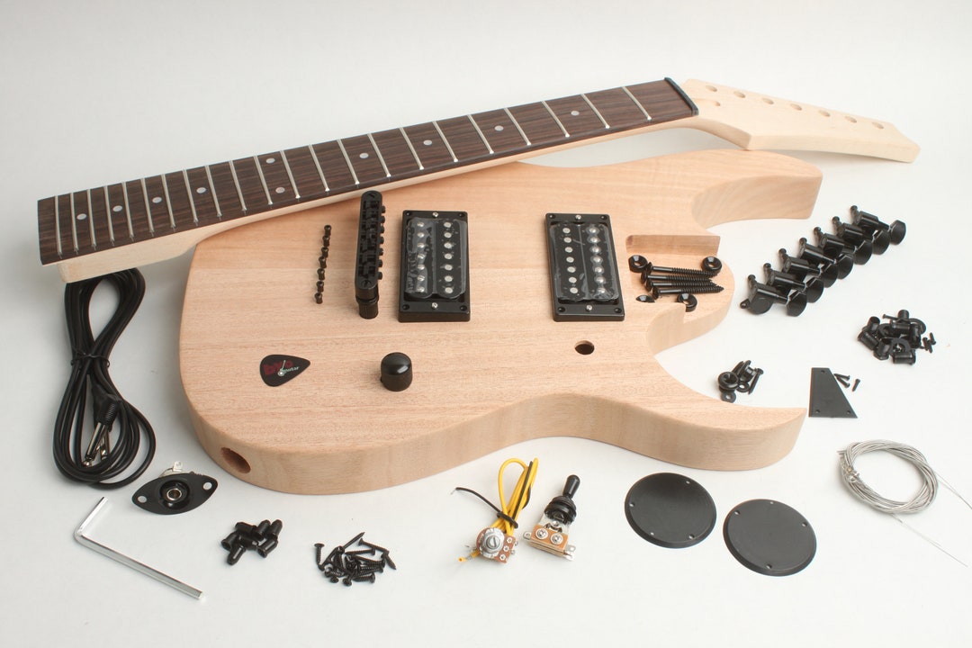 Build Your Own Electric Guitar Kit - Blackout 7 String JS Kit - Etsy