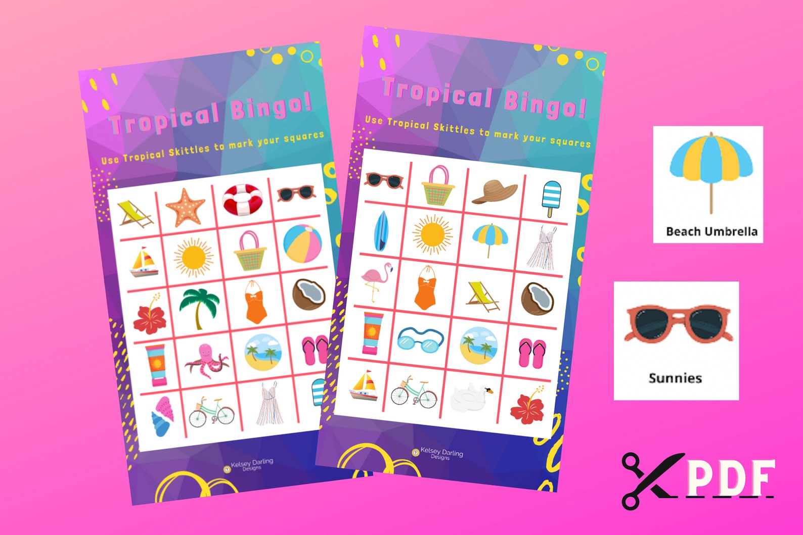 Tropical Bingo Kit- Printable PDF Download - Etsy