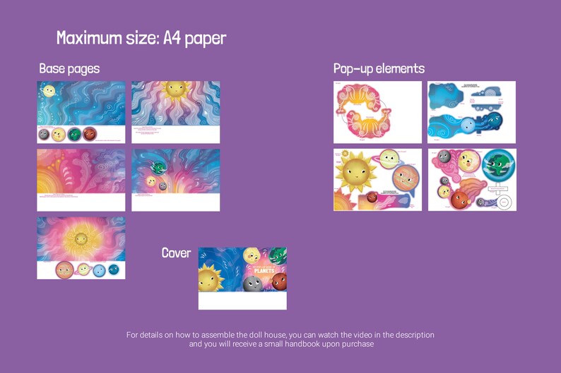Planets Pop-up Book Diy Printable Template for Kids - Etsy