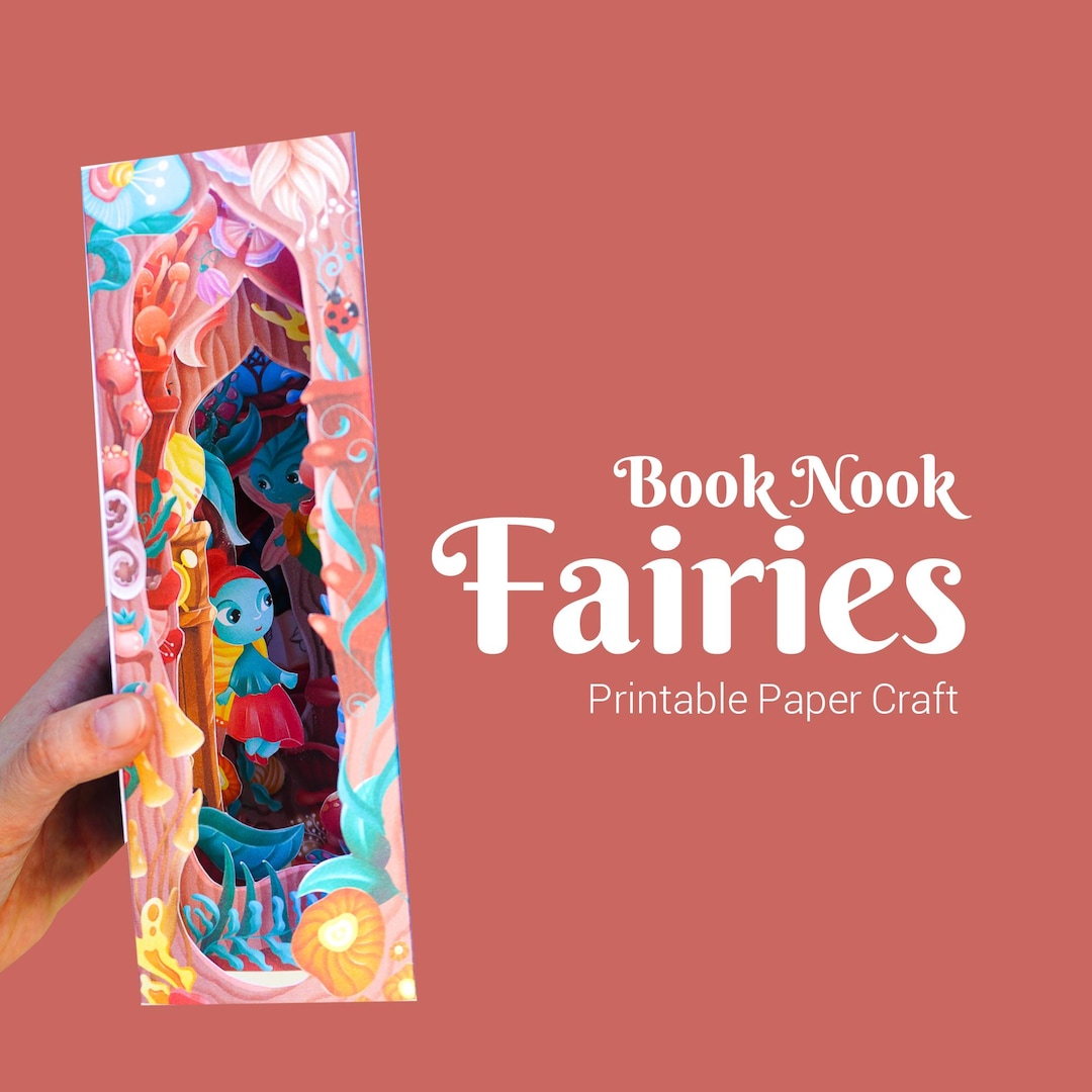 DIY Color Fairies Book Nook Kit - 3D Printable Layered Papercraft ...