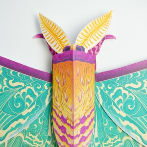 Luna Moth DIY Paper Craft Digital Download Template, 3D Moth Craft Kit ...