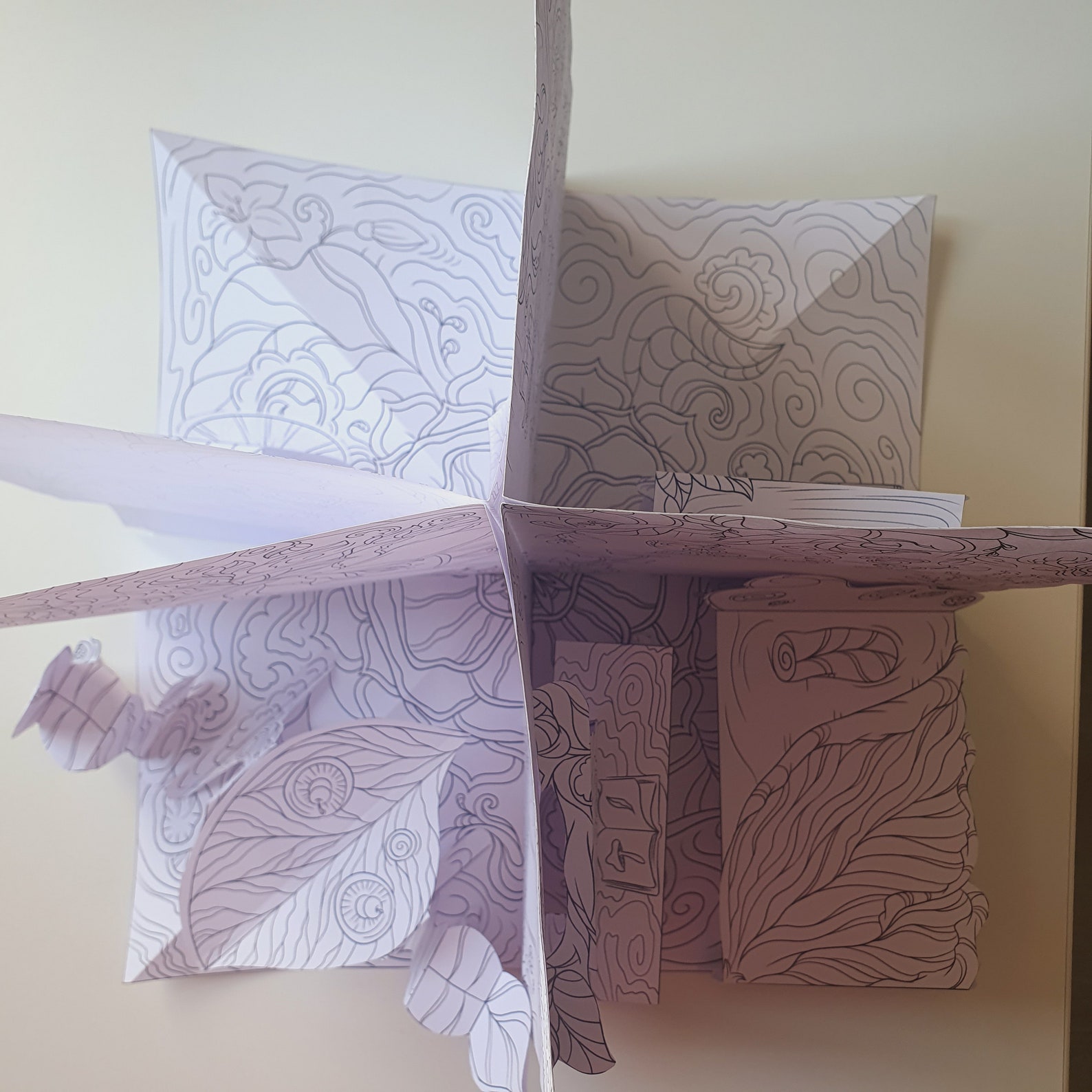 Fairy Paper House Pop-up Coloring Pages, 3d Paper House Model To, Color ...