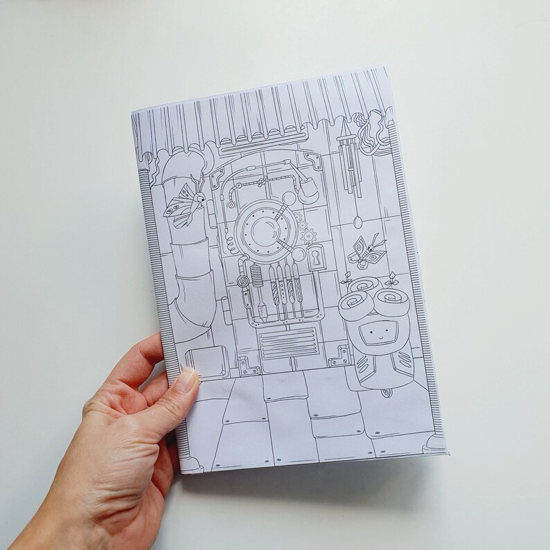 Robot House 3d Papercraft Model With Pop-up Elements, Coloring Pages ...