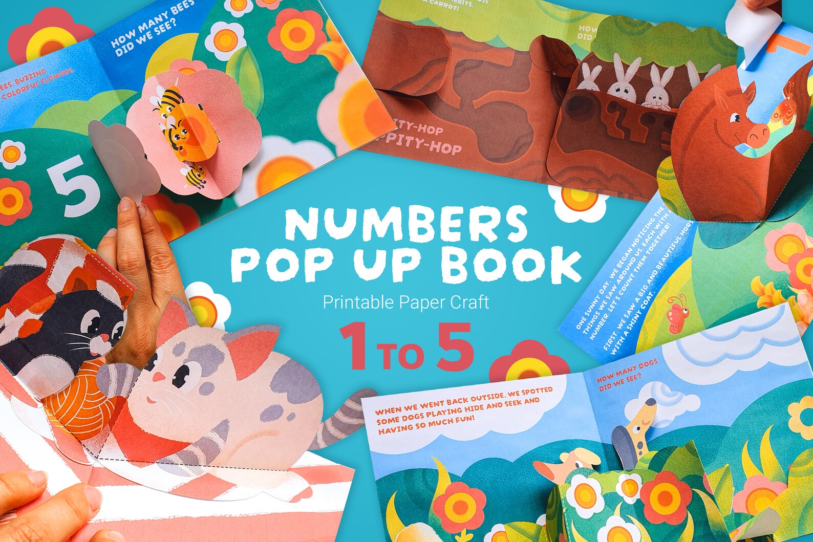 Numbers 1 to 5 Pop-up Book for Kids Make Your Own Pop-up Book - Etsy