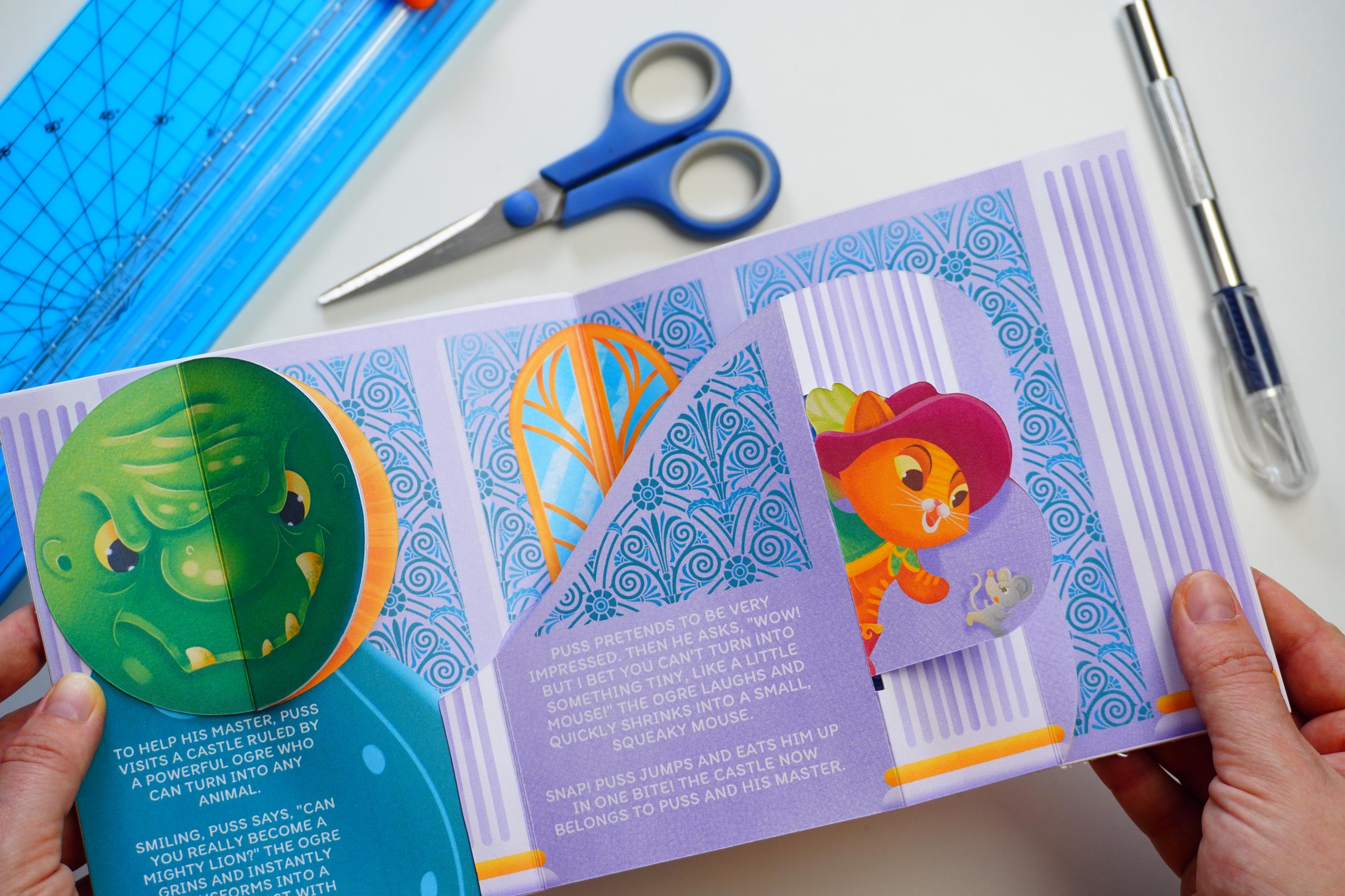Puss in Boots Pop-up Book Kit for Kids, Story Book Making Kit, Paper ...