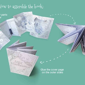 Alice in Wonderland Diy Pop up Book Project and Coloring Pages - Etsy