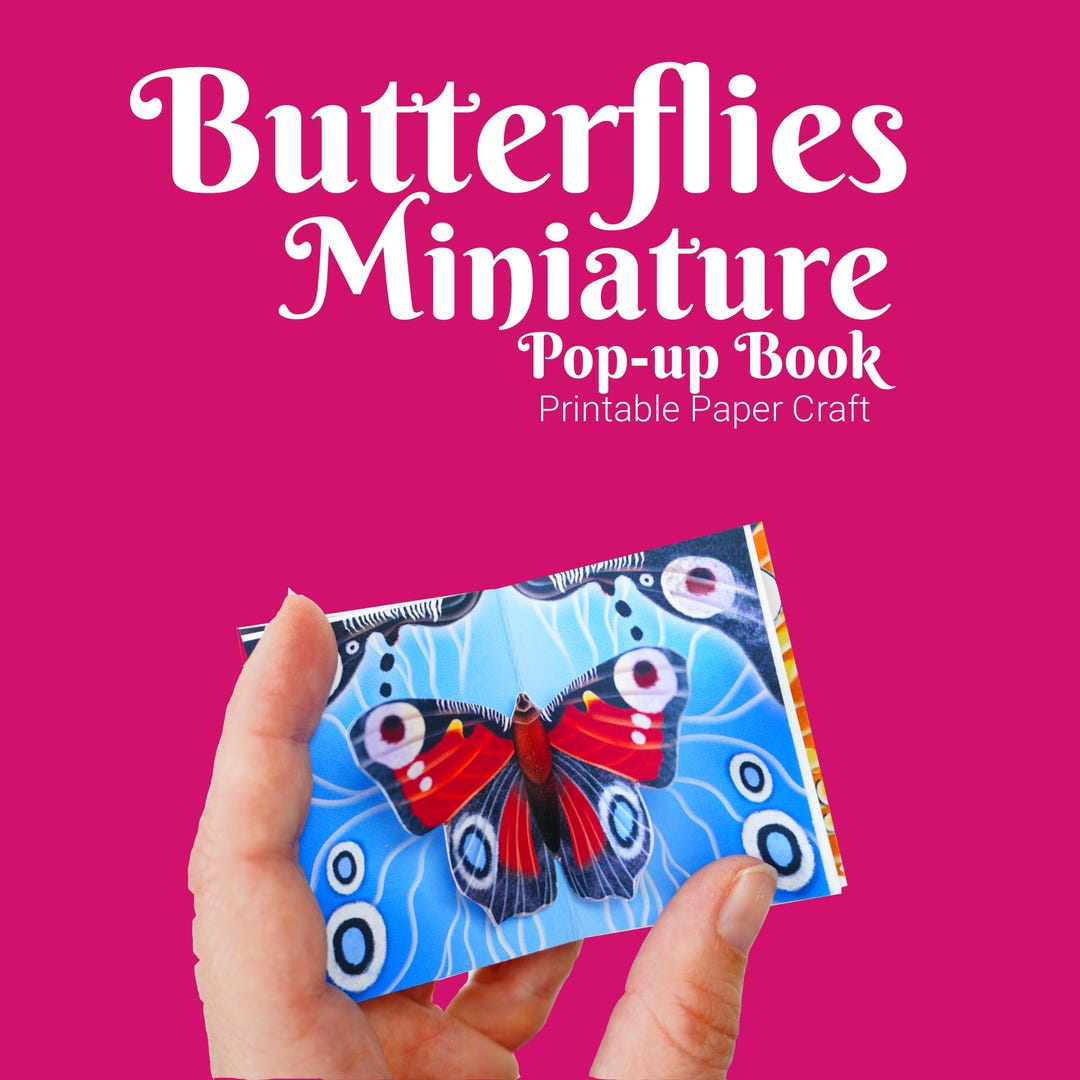 Butterfly Miniature Book DIY Printable Template, Detailed Paper Craft ...