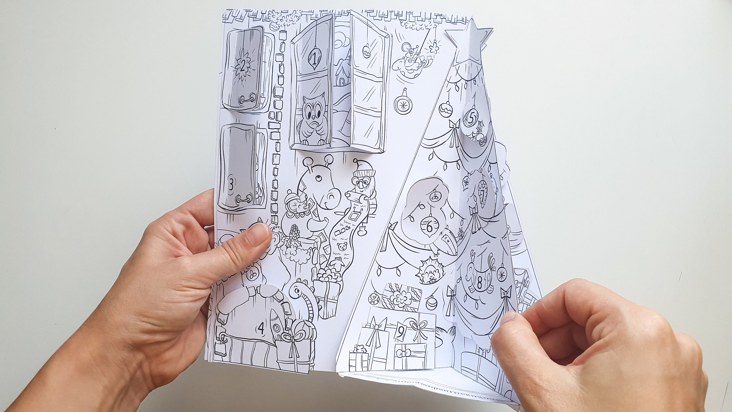 Advent Calendar Christmas Tree Paper Craft With Lift the Flap Elements ...