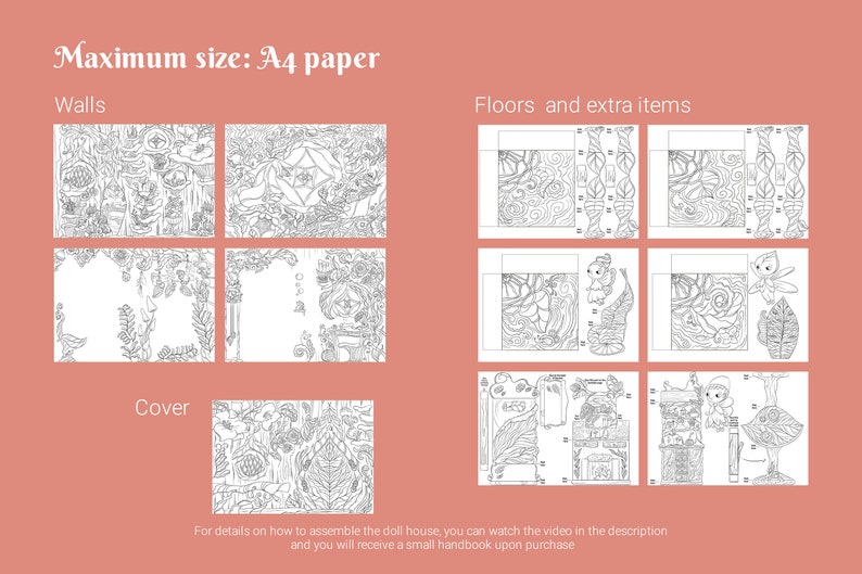 Fairy Paper House Pop-up Coloring Pages, 3d Paper House Model To, Color ...