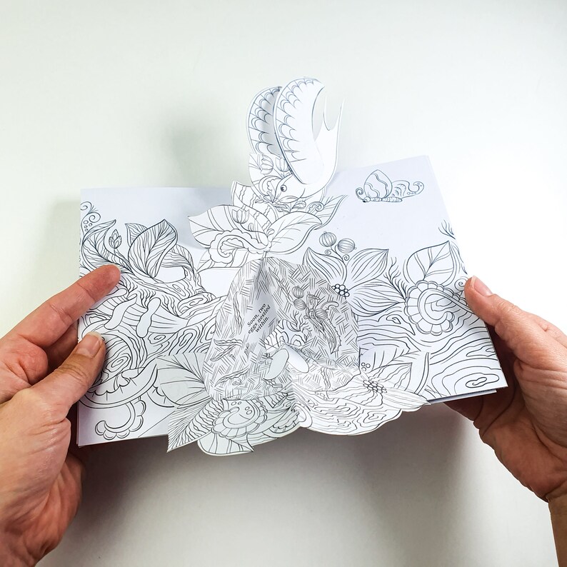 DIY Coloring Pop-up Book About Kindness, 3d Paper Craft, Make Your Own ...