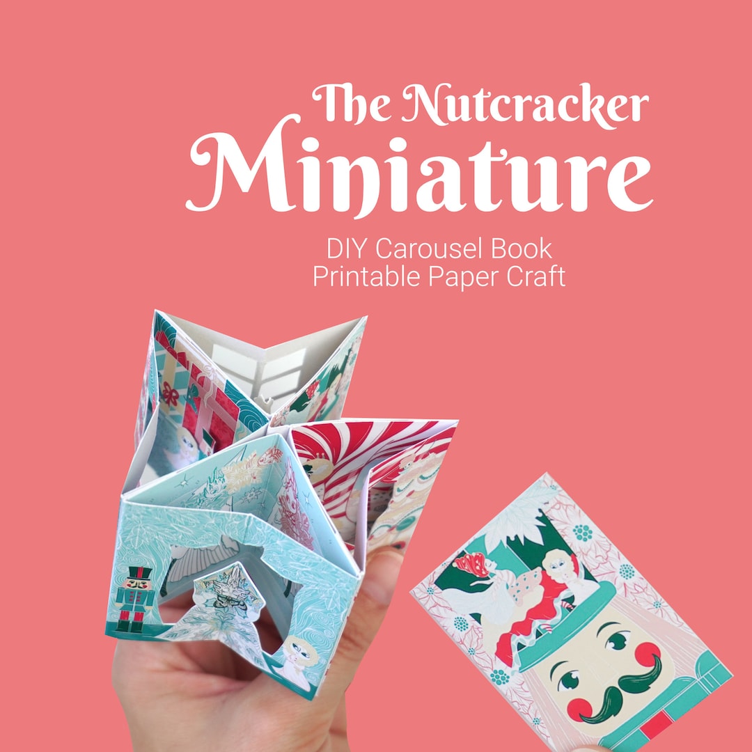Nutcracker Miniature Book: DIY Christmas Carousel Paper Craft (digital ...