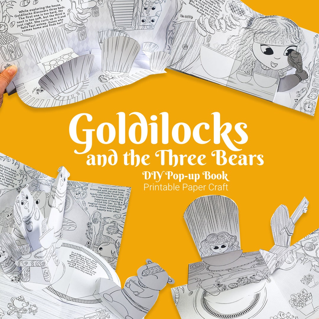 Goldilocks and the Three Bears Coloring Pop-up Book Kit (printable ...