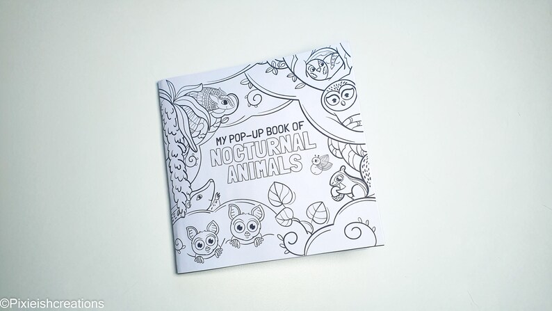 Night Animals Coloring Pop-up Book Creation Kit, Fun Coloring Kids ...