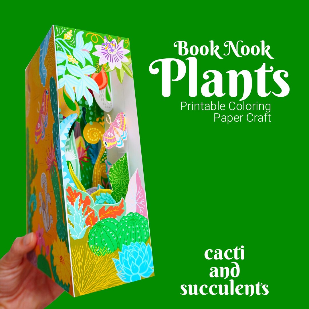 DIY Succulents and Flowers Book Nook Kit - 3D Printable Layered ...