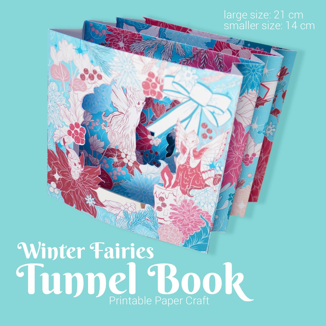 DIY Printable Papercraft Tunnel Book: Winter Flowers and Fairies, DIY ...