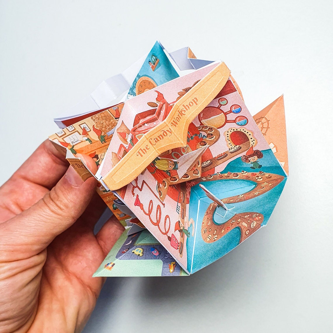 Santa's Workshop Miniature Book Kit, 3D Paper House (digital Download ...
