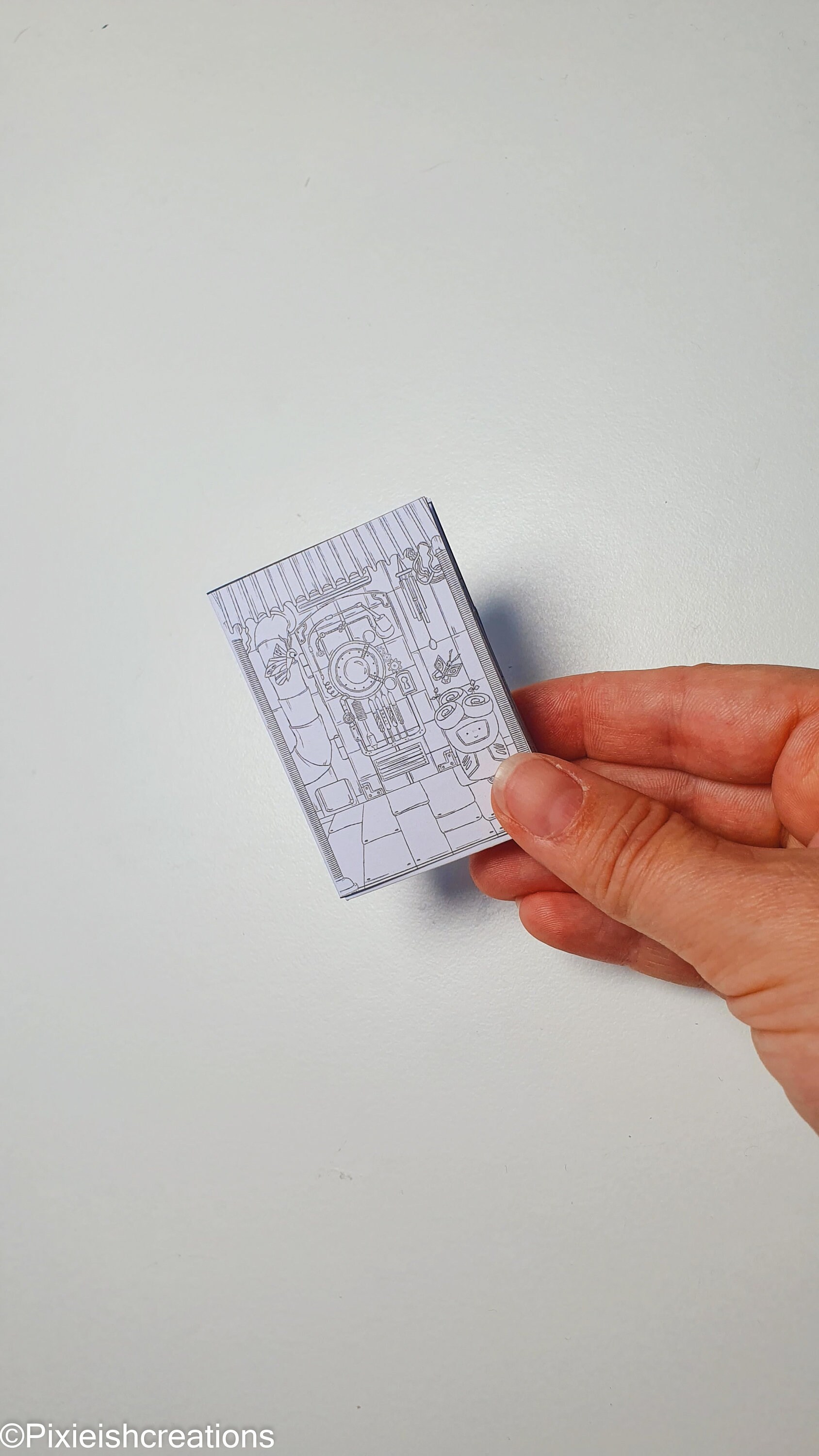 Miniature Robots Paper House, Coloring Mini-book, Miniature Book Paper ...