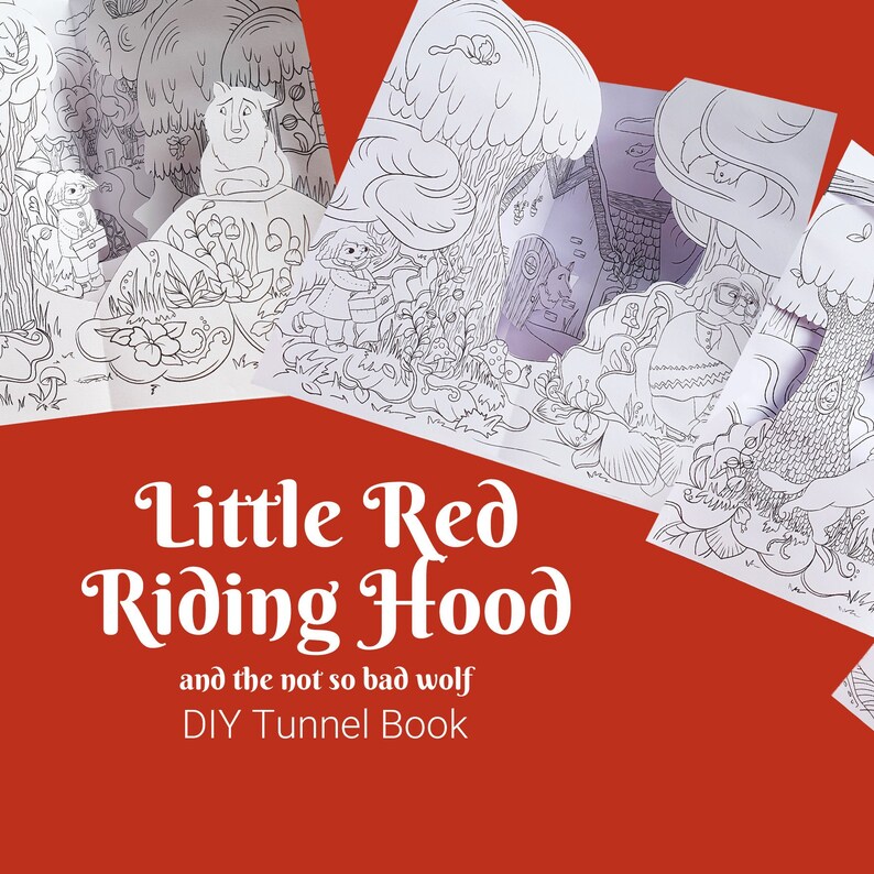 Little Red Riding Hood Diy Carousel Book and Coloring Pages, Printable ...
