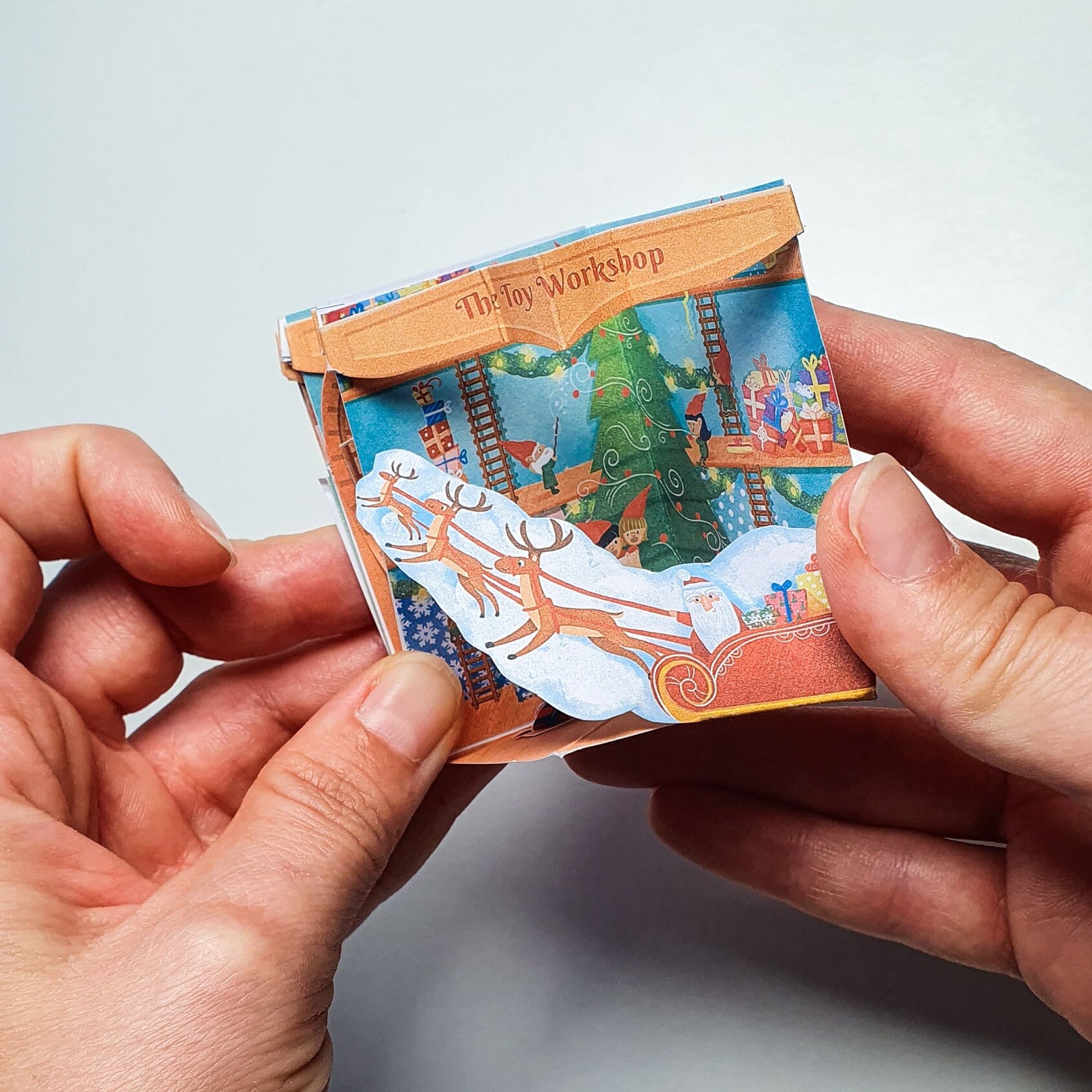 Santa's Workshop Miniature Book Kit, 3D Paper House (digital Download ...