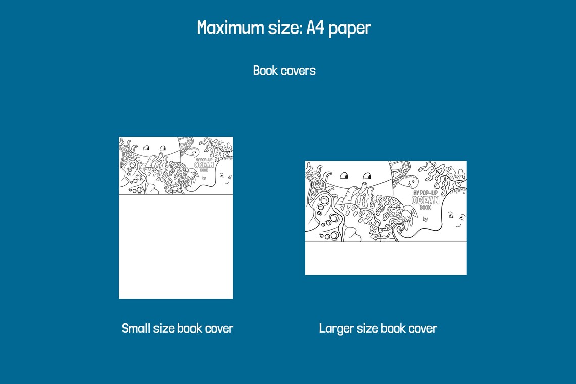 Ocean Animals Coloring Pop up Book Kit for Kids Origami Cut - Etsy