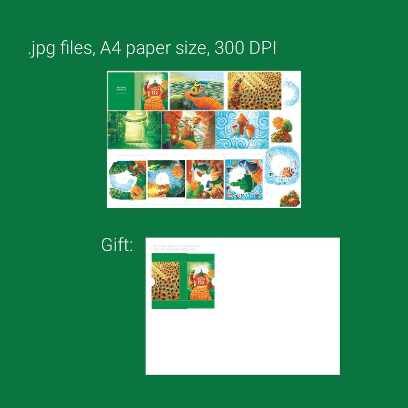 Wizard of Oz Miniature Carousel Book: DIY Paper Craft (digital Download ...