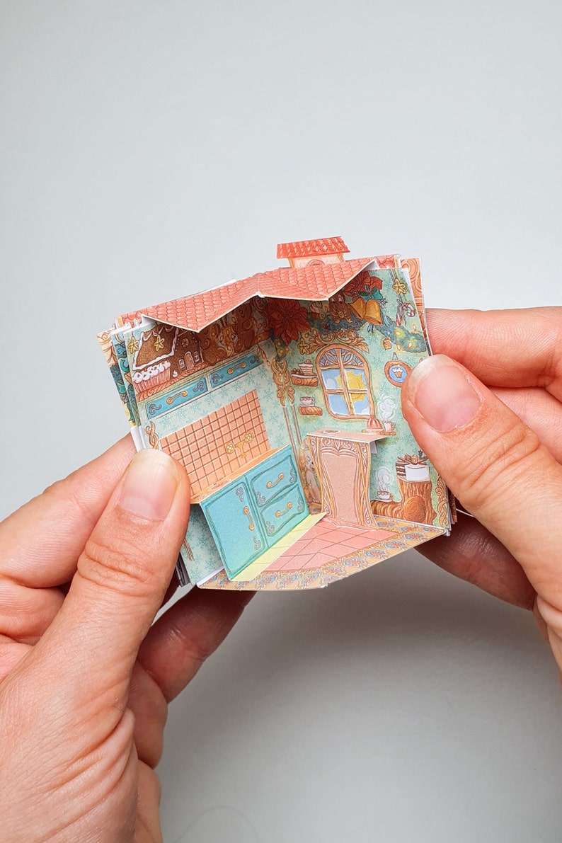 Miniature Christmas 3D Paper House, Digital Download DIY Paper Craft ...