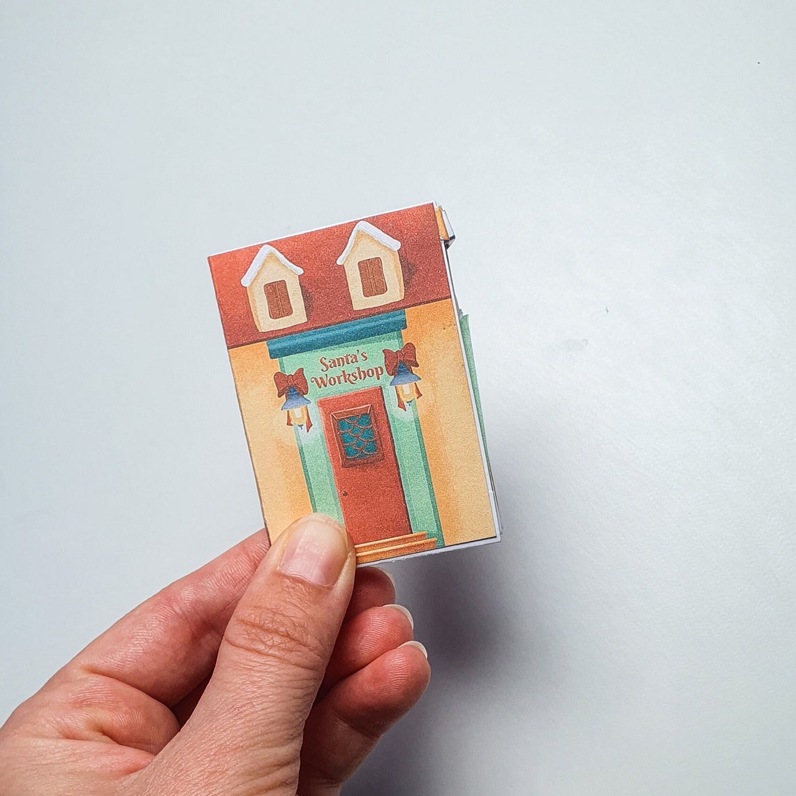Santa's Workshop Miniature Book Kit, 3D Paper House (digital Download ...