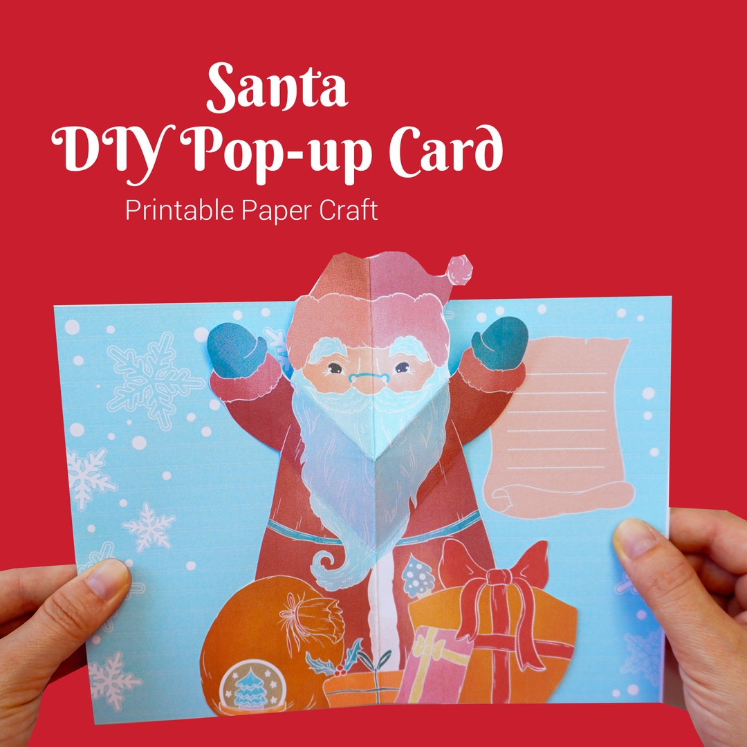 Santa Very Easy to Make DIY Pop-up Card, 3D Christmas Pop-up Card to ...